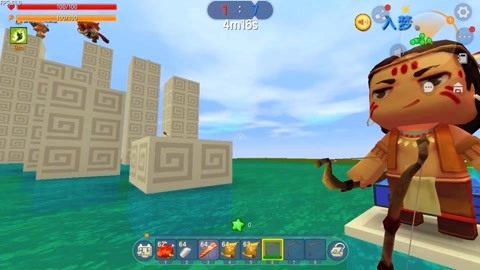 迷你世界:帮助小伙伴过关 我去吸引野人 没想到我被感染成野人了