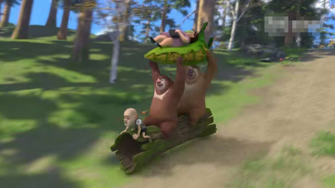 熊出没:光头强遇见熊大熊二,帽子都不知道丢哪里去了游戏