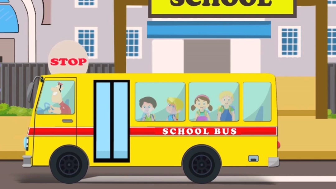 汽车动画小世界 第13集 校巴接送学生