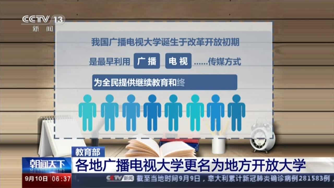 教育部:各地广播电视大学更名为地方开放大学