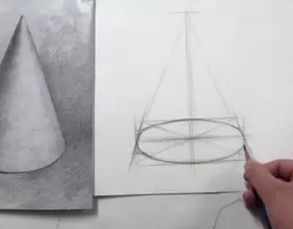 石膏几何体圆锥画法_公众号-画之良友_美术基础教学视频