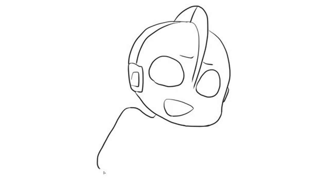 正在发呆的初代奥特曼儿童卡通简笔画
