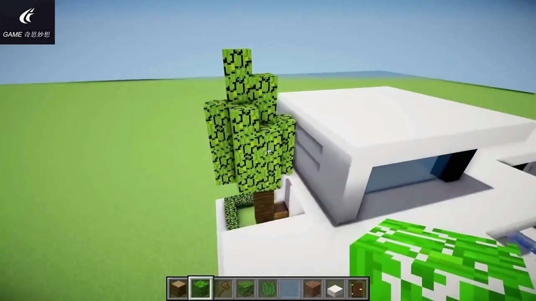 我的世界-在房顶上种树