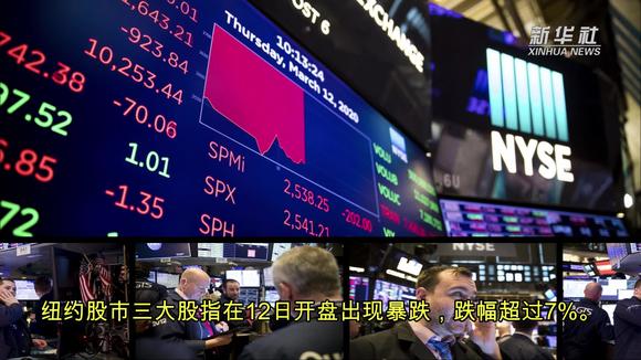 纽约股市12日早盘暴跌再度触发熔断机制