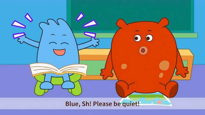咕力英文动画:Please be Quiet 少儿素质学习英文动画片学习