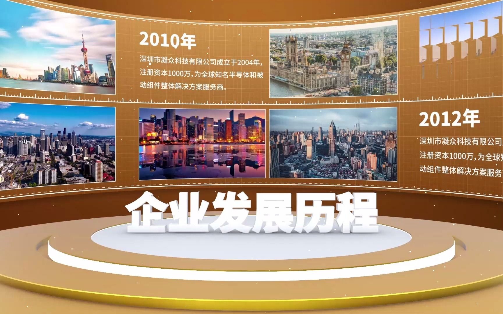 246发展历程金色版ae模板