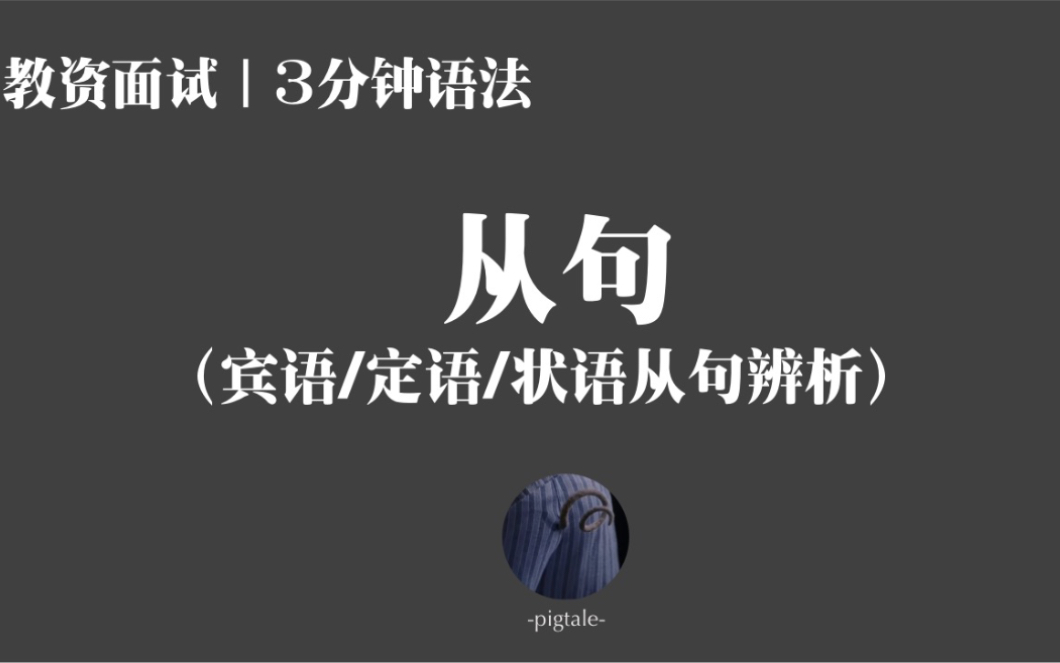 ...3分钟语法系列|中文讲解|从句Clause-宾语从句/定语从句/状语从句辨析
