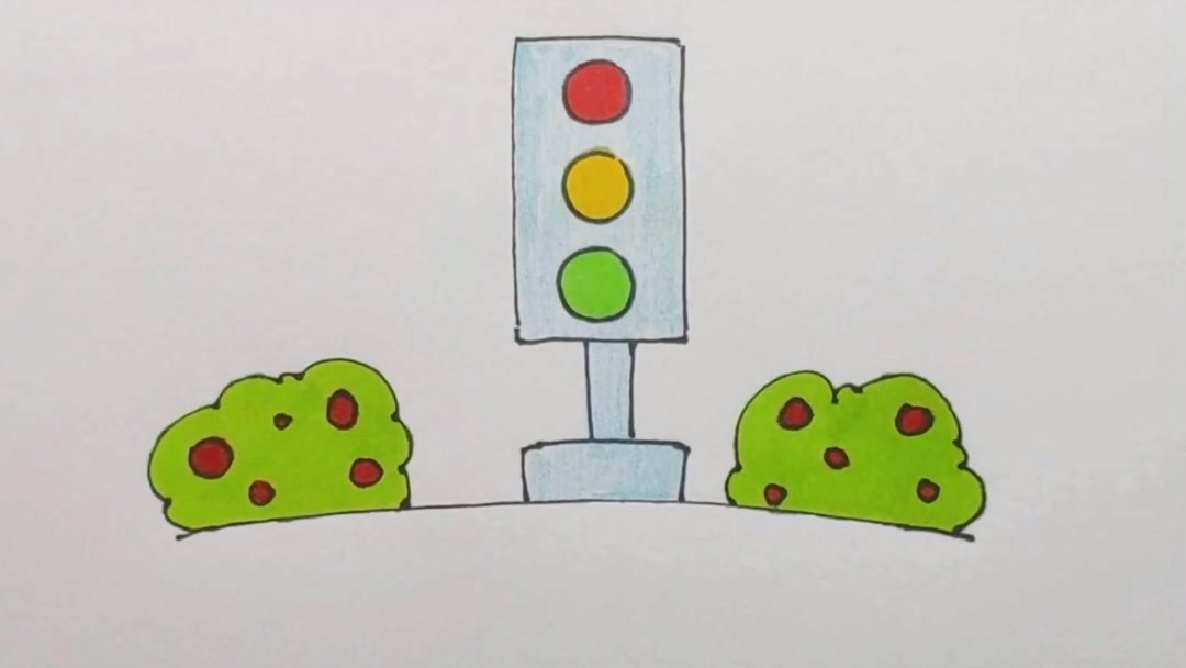 怎么画红绿灯?绘画达人教你画红绿灯简笔画,画法很简单