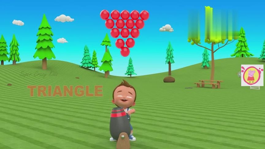 亲子色彩启蒙动画:3D宝宝用泡泡机喷出的泡泡围成各种形状