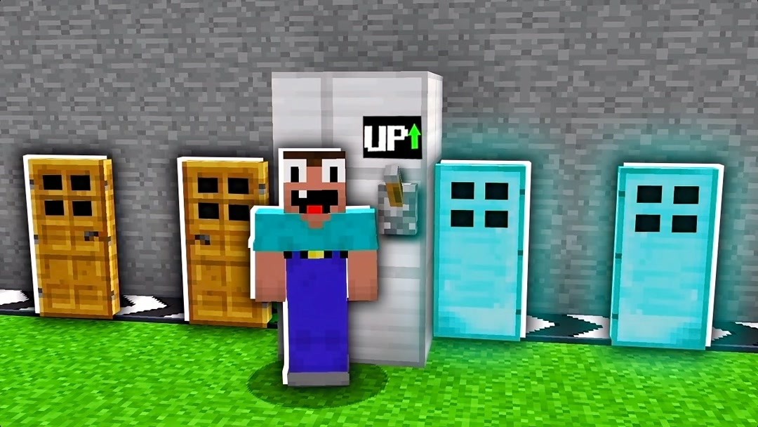 我的世界:新手发现神秘的机器把木门变成钻石门!趣味动画