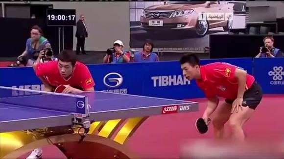 精彩!许昕张继科配合双打真是苦了球迷啊,打得中国人都冒冷汗!