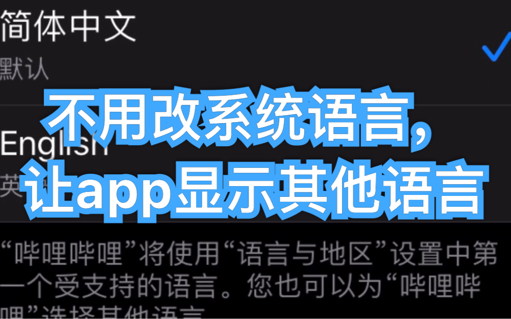 (iOS13)如何设置app内显示的语言