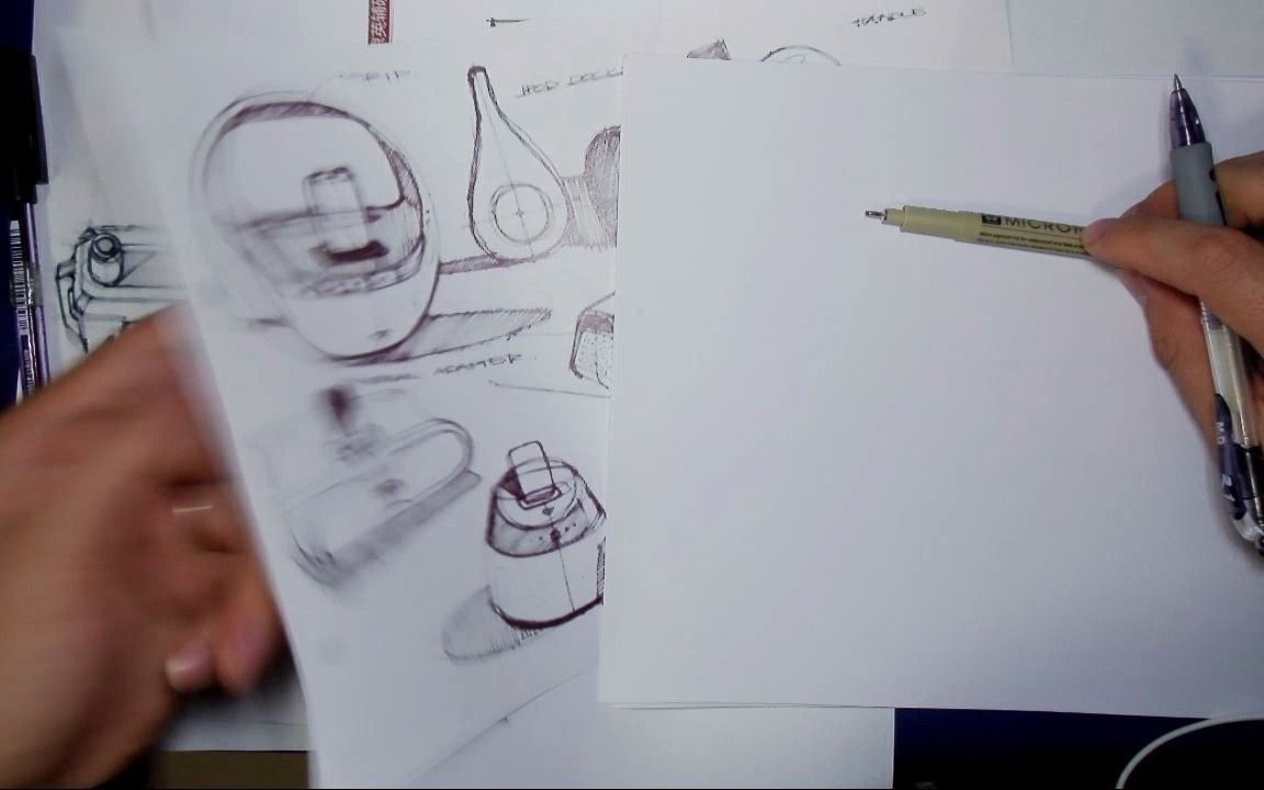 【5.7】工业设计手绘基础课程-形体演示:针管笔使用练习(1)