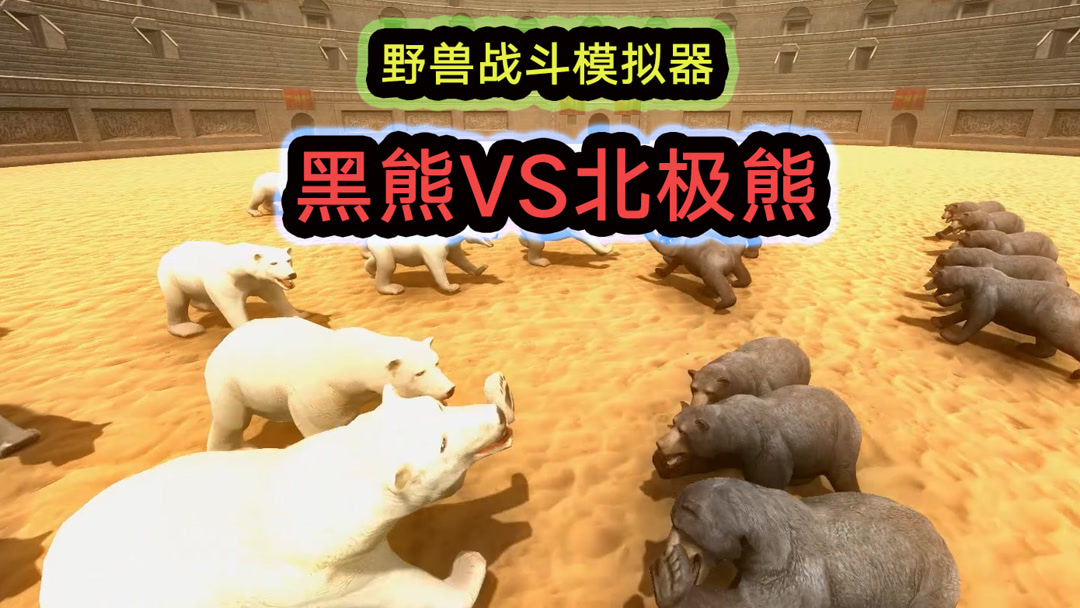小泡解说野兽战斗模拟器-黑熊VS北极熊