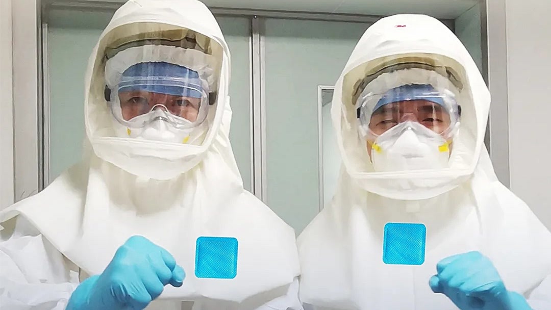 爱锝二氧化氯防疫消毒蓝贴