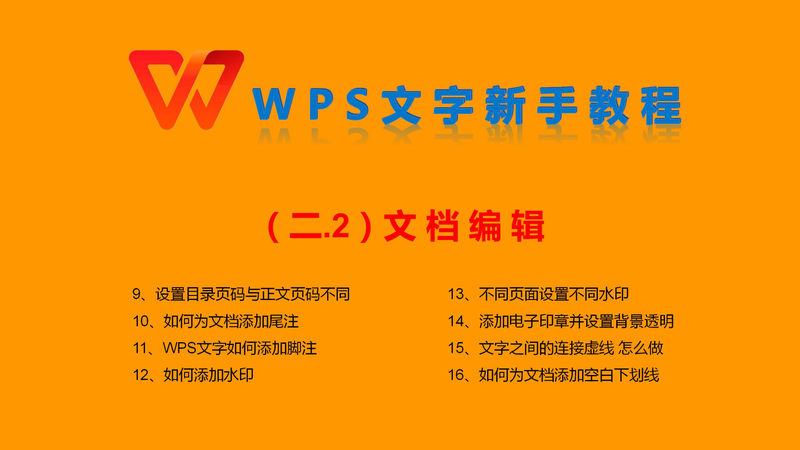 2.2文档编辑 - WPS文字新手教程(二)