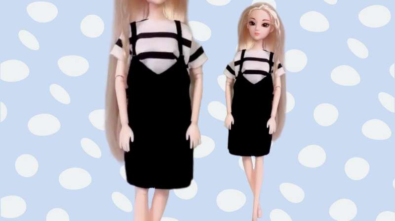 原来给芭比娃娃做衣服这么简单,这套衣服花几分钟就能做好!