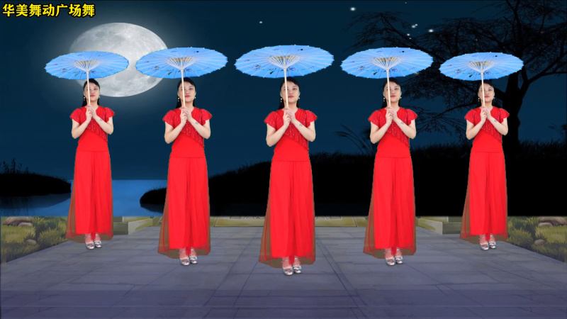 一首情歌广场舞《江南情》歌声优美动听,花伞舞动作更好看