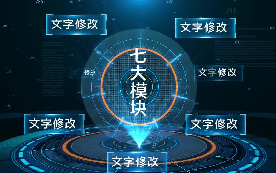 A05震撼科技领域分类架构组织AE模板
