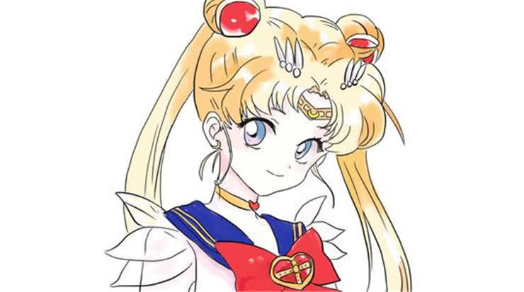 可爱的美少女战士水冰月儿童卡通简笔画