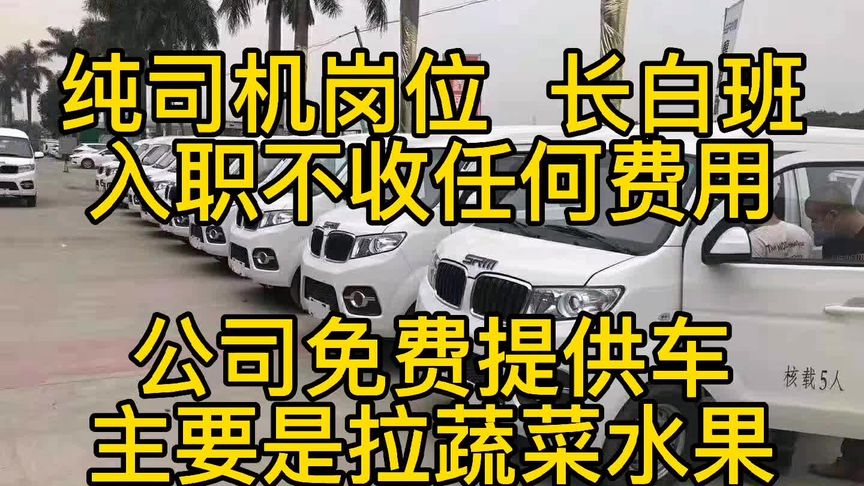 招聘纯司机岗位,长白班,持有C1驾照即可,主要是拉蔬菜水果