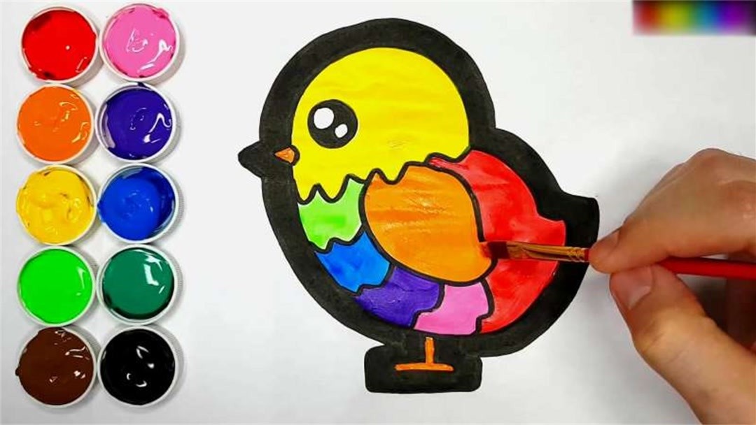 简笔画:教你怎么画小鸡,边画边学习颜色和线条