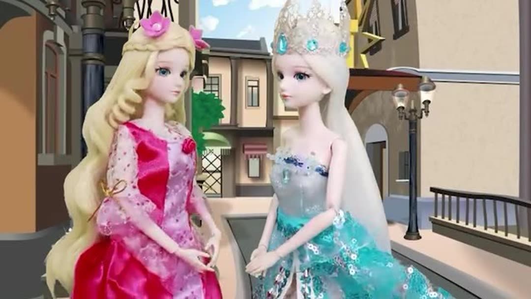 叶罗丽故事 冰公主和灵公主到人类世界 买衣服 换装后非常可爱