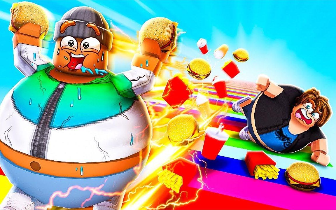 Roblox吃货竞速模拟器:超级吃货来袭!欢乐地铁跑酷!小格解说