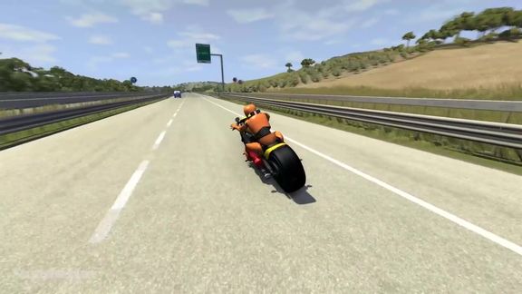 汽车模拟游戏:摩托车碰撞