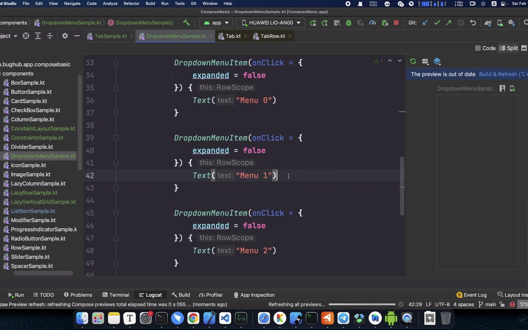 Jetpack Compose 之DropdownMenu 用法
