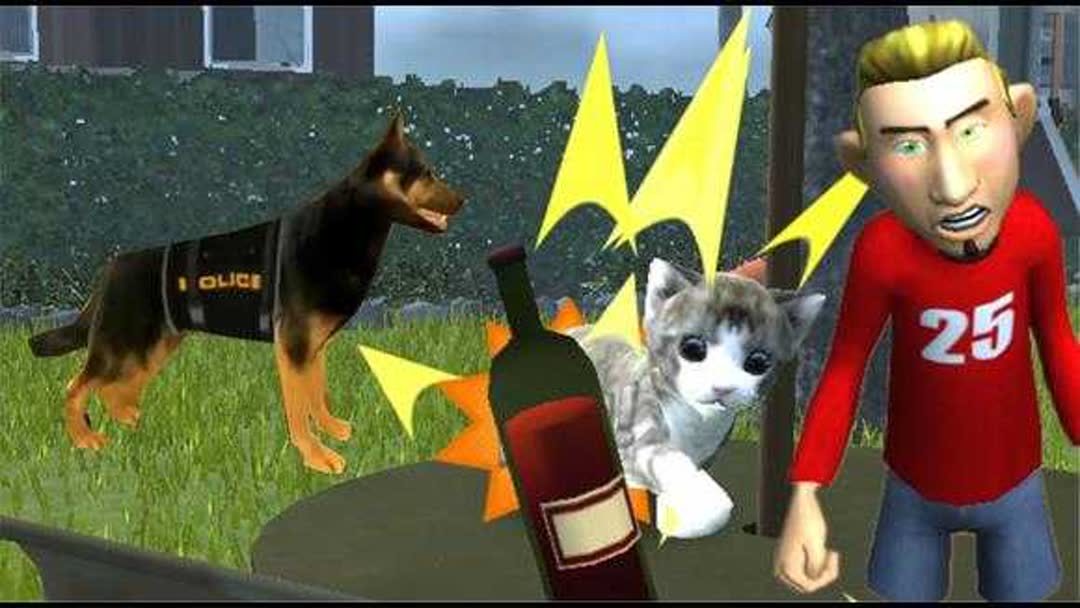 狗狗模拟器:小猫咪打碎了红酒瓶,塔米狗狗帮主人教训小咪!