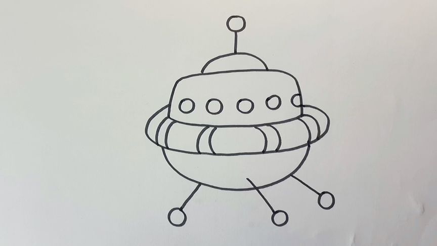 儿童简笔画:宇宙飞船