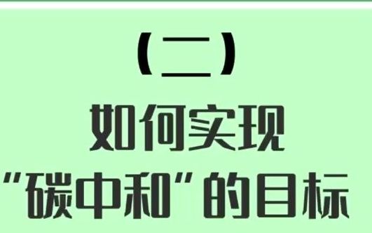 如何实现"碳中和”的目标