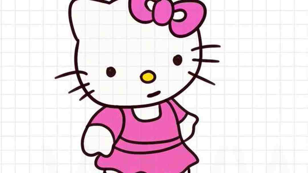 卡通简笔画大全:画可爱的凯蒂猫简笔画