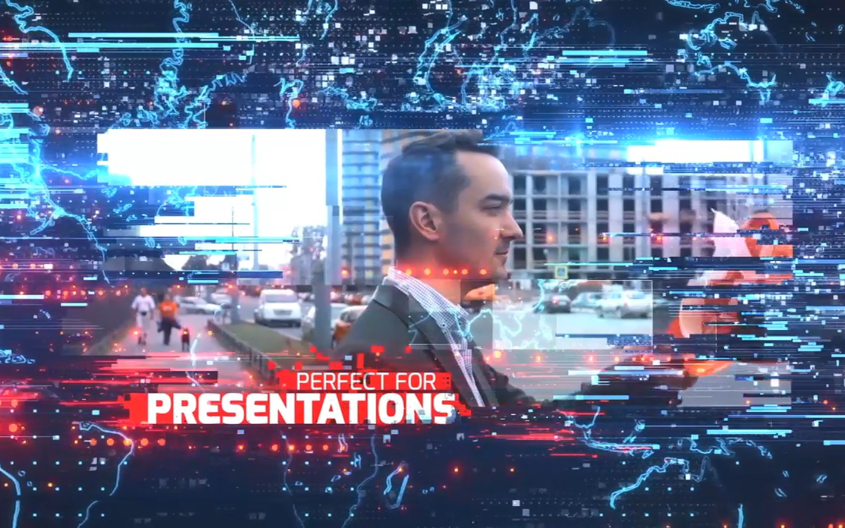 AE模板-碎片化凌乱飘散效果的公司企业商务团队人物介绍产品介绍...