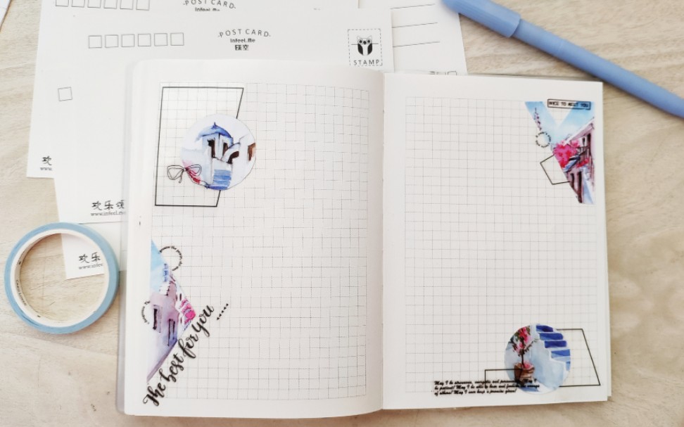 [手帐] 超简单风景&边框排版