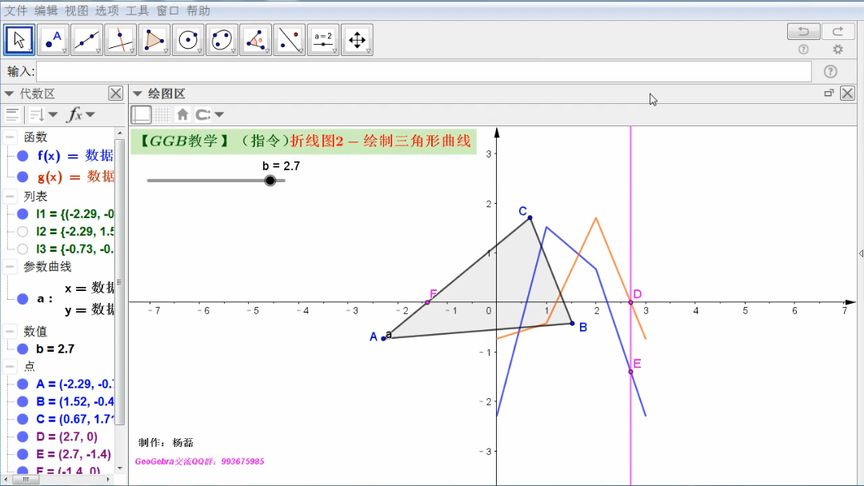 【GGB教学】(指令)折线图2-绘制三角形曲线