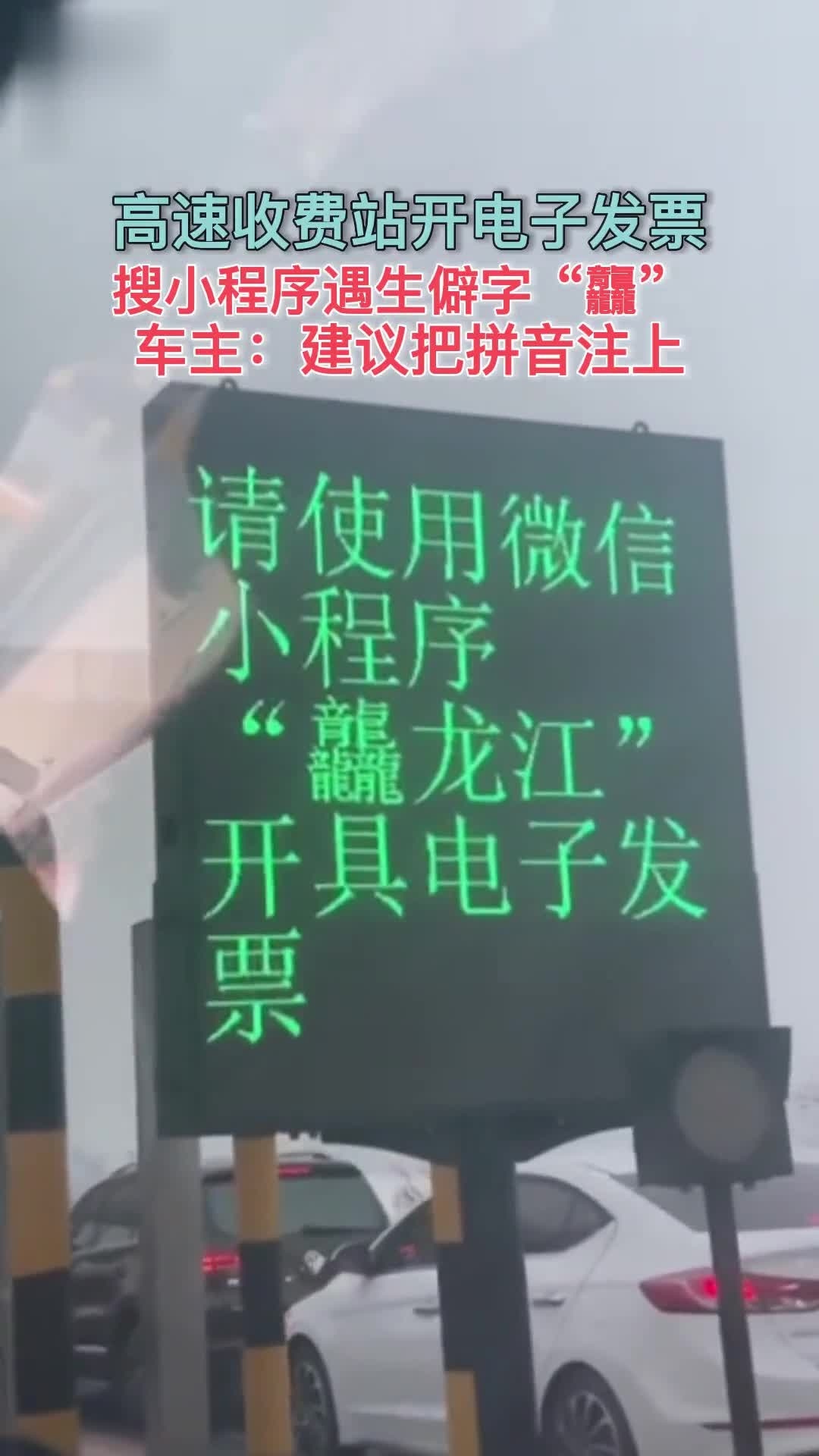 车主李先生称,下高速看到开电子发票