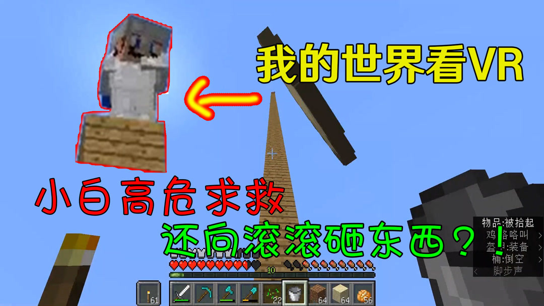 我的世界看VR——造农场心愿达成,小白求救滚滚造出如此水坑?!