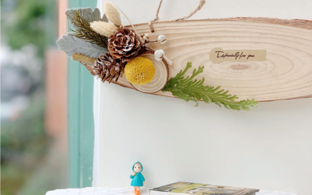 手工小物|DIY原木风门牌挂饰