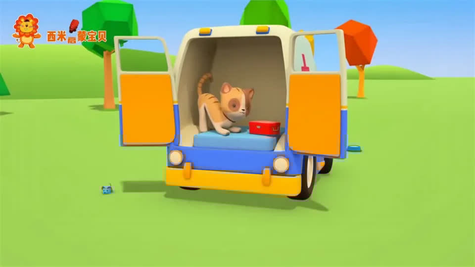 工程车动画救护车救援途中所有汽车都让行