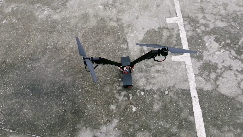 (全面测试)自制V型倾转双旋翼无人机两轴飞行器