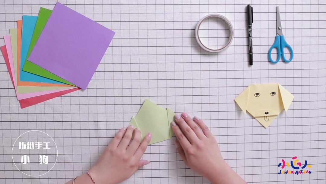 怎么简单折纸小狗狗 儿童DIY手工小狗的折法图解视频