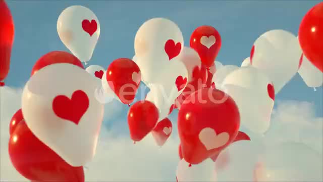 甜美的告白气球情人节卡片动画AE模板