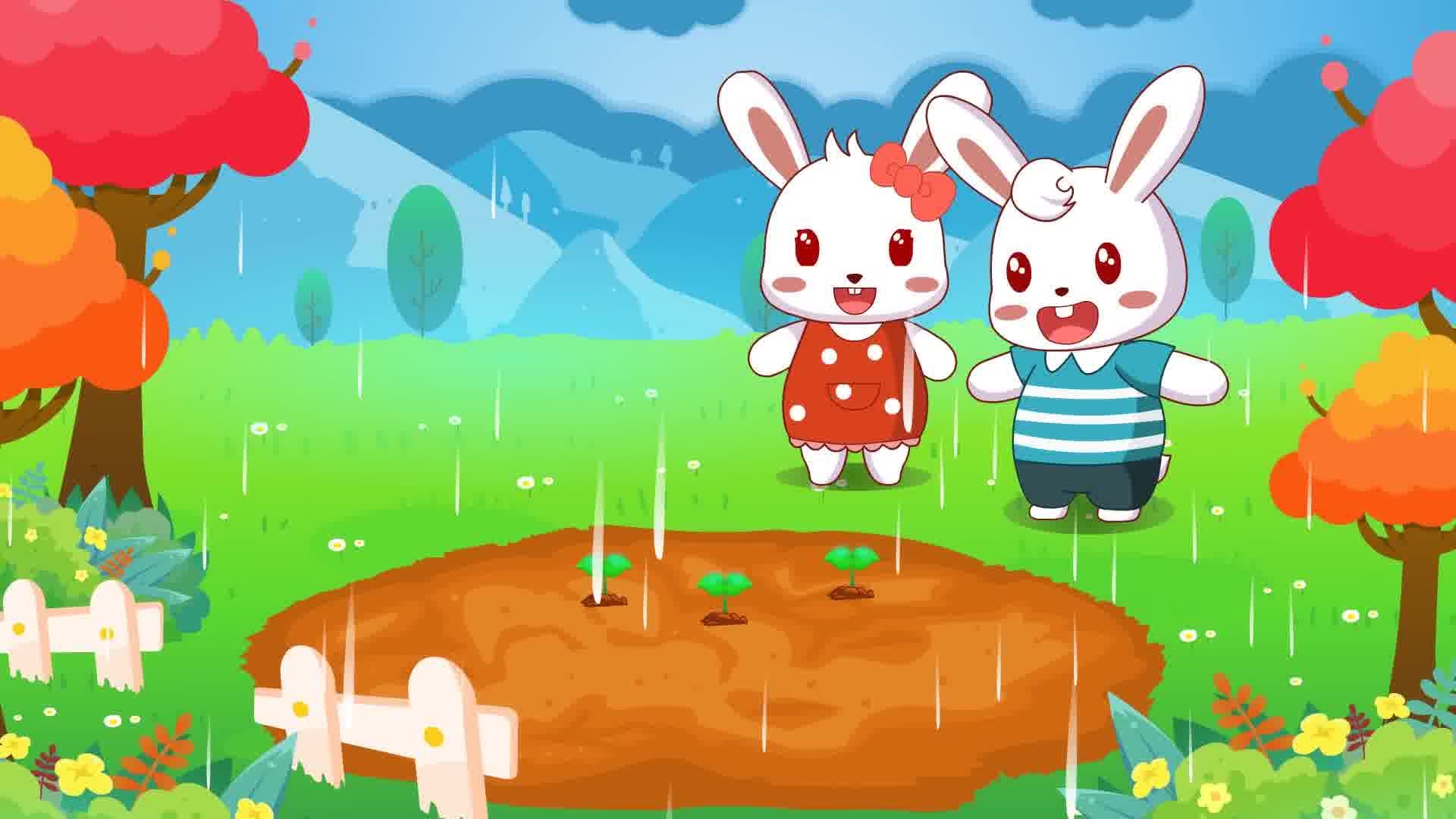 兔小贝儿歌《雨中小精灵》 少儿经典益智启蒙早教儿歌