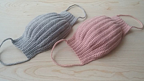 手工编织教程,毛线口罩的编织方法!