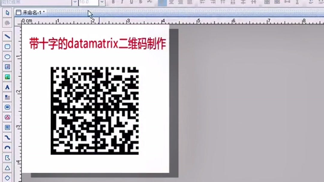 中琅条码打印软件如何制作带十字的DM码