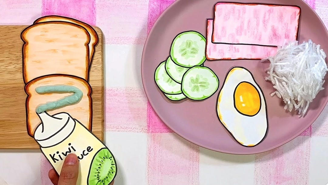 手绘定格动画:制作美味的三明治早餐!