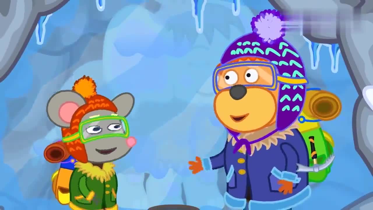 卡通益智动画 小狮子用积木搭城堡