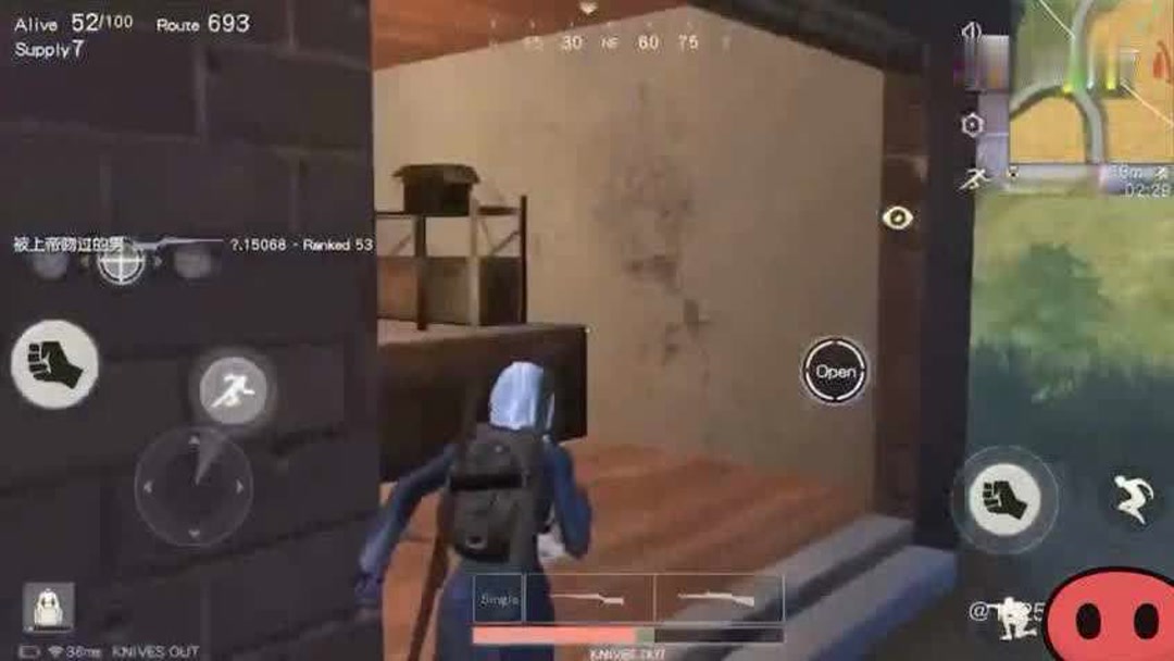 荒野行动:实战小技巧,上房顶教学,视野非常广阔